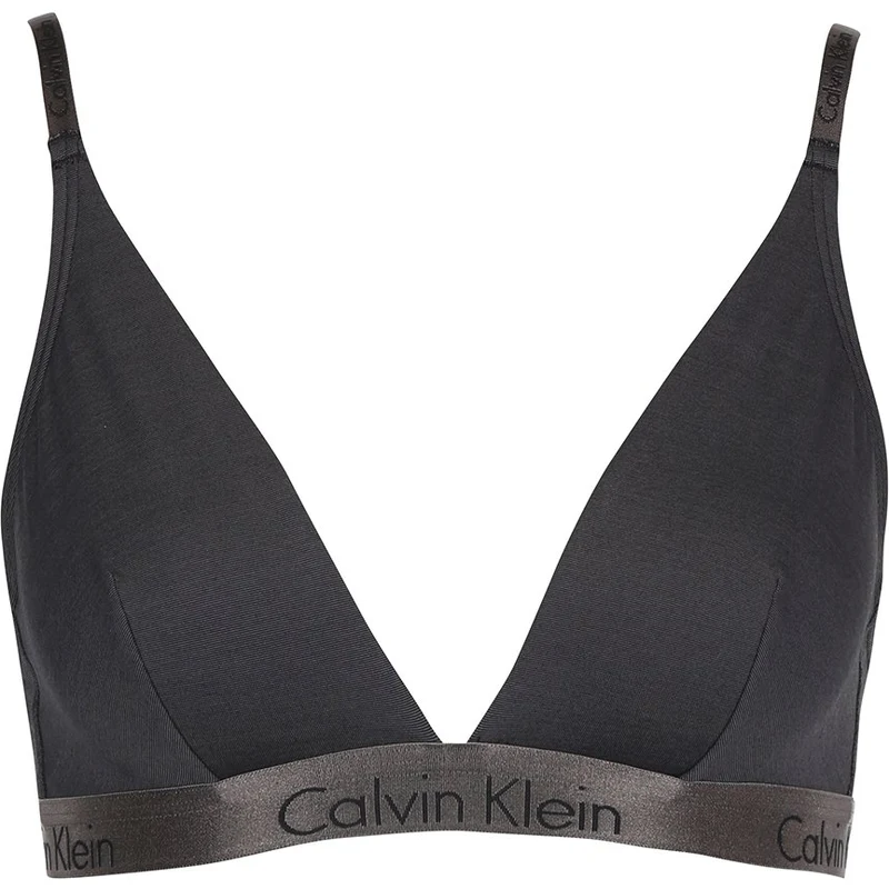 Sutien gri inchis cu banda lata si logo - Calvin Klein - GLAMI.ro